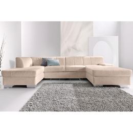 DOMO collection Wohnlandschaft &raquo;Star, zeitloses und elegantes Design, viel Platz, Breite 304cm, U-Form&laquo; fester Sitzkomfort, wahlweise mit Bettfunktion
