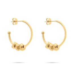 s.Oliver Damen s.Oliver Paar Creolen &raquo;mit je 3 abnehmbaren Einh&auml;ngern im Konten-Design, Knots&laquo; gold Edelstahl