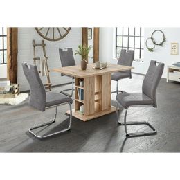 Hela Essgruppe &raquo;ALINA G&laquo; Set, 5 Stk. tlg. bestehend aus einem Tisch und 4 St&uuml;hlen grau Einheitsgr&ouml;&szlig;e