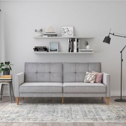 3-Sitzer &raquo;Lilly&laquo; Bett-Funktion, R&uuml;ckenlehne 3-fach verstellbar, Sitzh&ouml;he 43 cm grau Veloursstoff 100% Polyester B/H/T: 207cm x 82cm x 82cm, 