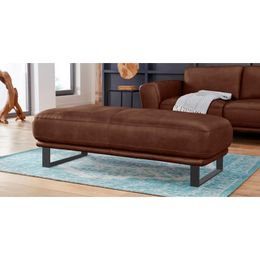 W.Schillig Hocker &raquo;montanaa&laquo; mit Metallkufen in Schwarz pulverbeschichtet, Breite 141 cm braun B/H/T: 141cm x 42cm x 61cm, Longlife Xtra-Leder Z69
