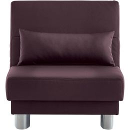Home Affaire Schlafsofa &raquo;Gina&laquo; mit einem Handgriff vom Sofa zum Bett braun 100% PU B/H/T: 80cm x 86cm x 195cm, Kunstleder