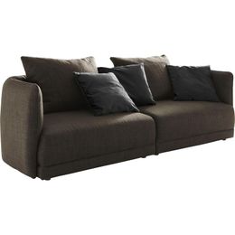 designwerk Big-Sofa &raquo;New York, anmutendes Designsofa&laquo; mit schmaler Arm- & R&uuml;ckenlehne gr&uuml;n 100% Polyester B/H/T: 253cm x 100cm, Flachgewebe