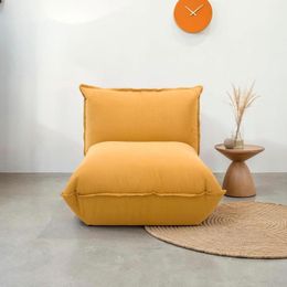 DOMO collection Sessel &raquo;Nantes Loungesessel, Wohlf&uuml;hlsessel mit 360&deg; Drehfunktion&laquo; hochwertig gepolstert mit Federkern, Struktur weich, mango 92% 