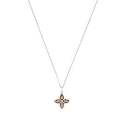 Amor Damen Kette mit Anh&auml;nger &raquo;Schmuck Geschenk, Kleeblatt&laquo; mit Glasstein, Zirkonia (synth.) braun Silber 925 (Sterlingsilber), L: 45 B: 1mm