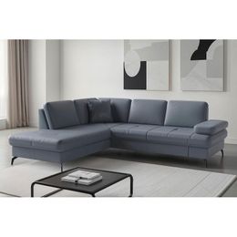 Sit & More sit&more Ecksofa &raquo;Morris Jubi, Ottomane, Breite 238 cm&laquo; mit Armteilfunktion, wahlweise mit Schlaffunktion grau B/H/T: 238cm x 83cm x 202cm, NaturLEDER