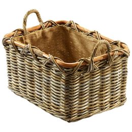 Locker Kaminholzkorb grau Rattan Einheitsgr&ouml;&szlig;e