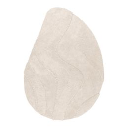 Kayoom Teppich &raquo;Pulp 225&laquo; oval 20 mm H&ouml;he Hochflor, Hoch Tief Struktur, besondere Form. alle R&auml;ume beige Polyester B : 160cm 1 Stk., 20mm, L: 230cm