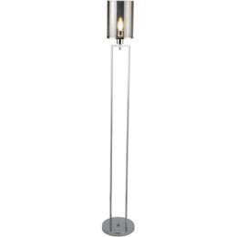 Searchlight Stehlampe &raquo;Stehlampe Catalina, 1-flammig&laquo; E27 1 Stk. Rauchglas-Optik silber 1, &Oslash; 22cm H: 144cm, 1 Stk.