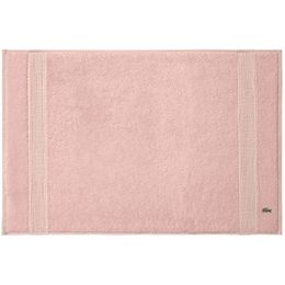 Lacoste Badematte &raquo;LLECROCO&laquo; H&ouml;he 3 mm schnell trocknend mit Label-Applikationen rosa Baumwolle (50cm x 70cm ), 1 Stk.