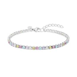 s.Oliver Damen s.Oliver Armband &raquo;Stone Row&laquo; mit Zirkonia (synth.) bunt 20cm, Edelstahl