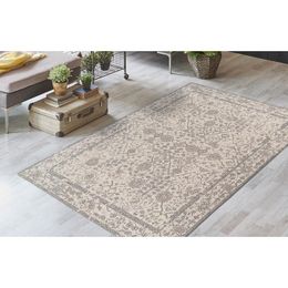 Kayoom Teppich &raquo;Perry 125&laquo; rechteckig 16 mm H&ouml;he digitaler Druck, verwaschenes Farbendesign, pflegeleicht beige Baumwolle B : 160cm 1 Stk., 16mm, L: 230cm