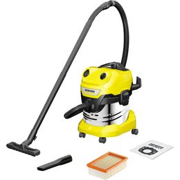K&auml;rcher K&Auml;RCHER Nass-Trocken-Sauger &raquo;WD 4 S V-20/5/22&laquo; inkl. Flachfaltenfilter, 1.000W, Edelstahlbeh&auml;lter: 20l gelb Einheitsgr&ouml;&szlig;e Nass-Trocken-Sauger