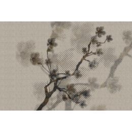 Livingwalls living walls Fototapete &raquo;Walls by Patel Twigs 1&laquo; glatt Vlies, Wand, Schr&auml;ge grau Vlies B/L: 4m x 2,7m