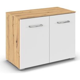 Rauch Kommode &raquo;Gamma&laquo; Breite 80 cm / H&ouml;he 61 cm, verschiedene Griffvarianten/-Farben, mit 2 T&uuml;ren, verstellbaren B&ouml;den und viel Stauraum MADE IN 