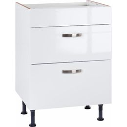 KOCHSTATION Kochfeldumbauschrank &raquo;Cara&laquo; Breite 60 cm, mit Vollausz&uuml;gen und Soft-Close-Funktion wei&szlig; wei&szlig;, B/H/T: 60cm x 87cm x 58,4cm