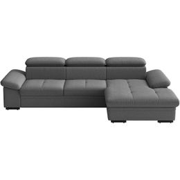 Sit & More sit&more Ecksofa &raquo;Viola, L-Form, B: 260 cm&laquo; optional Schlaffunktion,inkl Armteil- & Kopfteilverstellung grau 95% Polyester, 5% Polyamid B/H/T: 260cm x