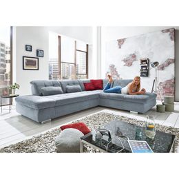 Die PlanBar Ecksofa &raquo;MP-IN17004 L-Form, Breite 323 cm, mit Federkern-Polsterung&laquo; inkl. Sitztiefenverstellung, wahlweise weitere Funktionen grau 100% 