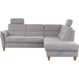 Home Affaire Ecksofa &raquo;Palmera L-Form, B: 236 cm&laquo; optional Schlaffunktion & Bettkasten, Federkern silber 100% Polyester;Struktur (100% Polyester);Luxus