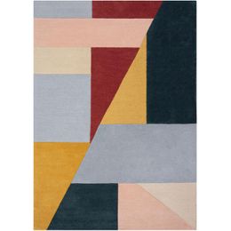 FLAIR RUGS Wollteppich &raquo;Alwyn&laquo; rechteckig 10 mm H&ouml;he Wolle, Teppich, Wohnzimmer, Schlafzimmer, Esszimmer bunt Wolle B : 120cm 1 Stk., 10mm, L: 170cm
