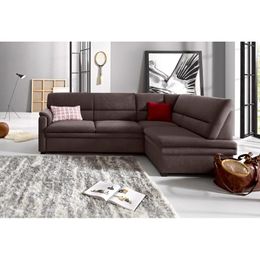 Sit & More sit&more Ecksofa &raquo;Pisa L-Form&laquo; mit Federkern, wahlweise mit Schlaffunktion braun NaturLEDER (echtes Rindsleder), Korpus in Kunstleder SOFTLUX ;Luxus-