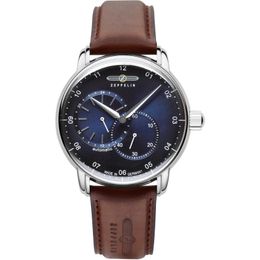 Zeppelin Herren Zeppelin Automatikuhr &raquo;New Captain ́s Line&laquo; Mechanische Uhr, Armbanduhr, Herrenuhr, Lederarmband, Made in Germany braun Einheitsgr&ouml;&szlig;e