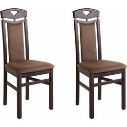 Home Affaire Esszimmerstuhl &raquo;Berta K&uuml;chenstuhl&laquo; (Set) 2 Stk.Bezug in Microfaser, Gestell aus Buche Massivholz braun Holzwerkstoff B/H/T: 46cm x 103cm 
