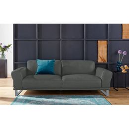W.Schillig 2,5-Sitzer &raquo;montanaa bequem, Federkernunterfederung, elegant und edel&laquo; mit Metallkufen in Silber matt, Breite 232 cm grau B/H/T: 232cm x 