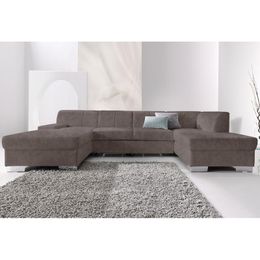 DOMO collection Wohnlandschaft &raquo;Star, zeitloses und elegantes Design, viel Platz, Breite 304cm, U-Form&laquo; fester Sitzkomfort, wahlweise mit Bettfunktion