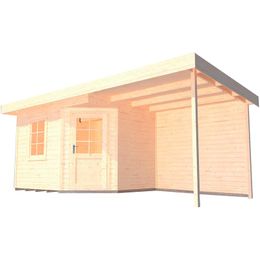 Weka Gartenhaus &raquo;Designhaus 213A Gr.2&laquo; beige Massivholz Fu&szlig;boden im Gartenhaus, R&uuml;ckwand, ohne Dacheindeckung