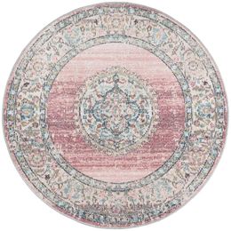the carpet Teppich &raquo;Palma Orient&laquo; rund 4 mm H&ouml;he Outdoor moderner robuster In und Outdoor Teppich pink Polypropylen &Oslash; 120cm 1 Stk., 4mm, &Oslash; 120cm