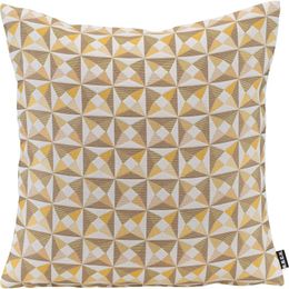 HOCK Dekokissen &raquo;Cinny&laquo; Geometrisch gemustert, Kissenh&uuml;lle mit F&uuml;llung, 1 St&uuml;ck gold Baumwolle, Polyester B/L: 45cm x 45cm, 1 Stk.