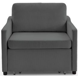 ATLANTIC HOME COLLECTION XXL-Sessel &raquo;Anella&laquo; mit Cord-Bezug, mit Schlaffunktion, frei im Raum stellbar grau Cord, B/H/T: 93cm x 85cm x 92cm
