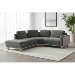 Sit & More sit&more Ecksofa &raquo;Concept&laquo; Modernes Sofa in drei Fu&szlig;farben zur Auswahl grau 100% Polyester B/H/T: 223cm x 84cm x 251cm, langer Schenkel links,mit Fu&szlig; 