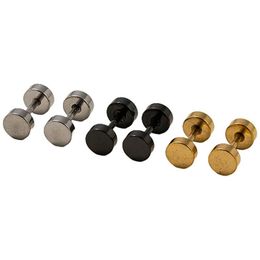 Firetti Damen Ohrstecker-Set &raquo;Multipack Schmuck Geschenk Edelstahl Ohrschmuck Ohrringe&laquo; Made in Germany schwarz 5mm, Edelstahl