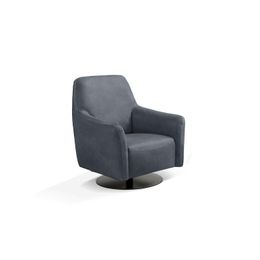 Egoitaliano Sessel &raquo;Felicity Drehsessel mit Wippfunktion, kompakt und bequem, Loungesessel&laquo; Solit&auml;rsessel drehbar mit Wipp-Funktion blau Luxus-Micofaser 