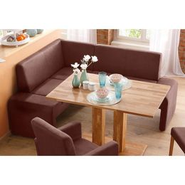 Home Affaire Eckbank &raquo;Bologna&laquo; in 2 Gr&ouml;&szlig;en (langer Schenkel 180 oder 200 cm), verschiedene Qualit&auml;ten braun B/H/T: 180cm x 84cm x 140cm, Luxus-
