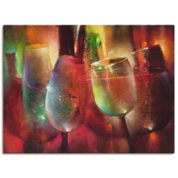 Artland Leinwandbild &raquo;Zu sp&auml;ter Stunde II&laquo; Getr&auml;nke 1 Stk. tlg. auf Holzrahmen gespannt bunt Leinwand B/H/T: 60cm x 45cm, Leinwandbild Getr&auml;nke Querformat, 1 