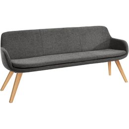 Musterring Essbank &raquo;Tavia&laquo; Stativgestell aus Eiche bianco massiv, Breite 180, 200 oder 220 cm grau 100% PES B/H/T: 180cm x 87cm x 66cm, Chenille