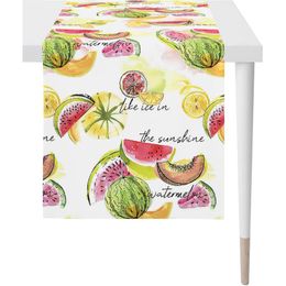 Apelt Tischl&auml;ufer &raquo;7187 SUMMER GARDEN, Sommerdeko, Sommer&laquo; Digitaldruck bunt Baumwolle B/L: 48cm x 140cm, 1 Stk., rechteckig
