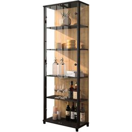 Fif M&ouml;bel fif m&ouml;bel Vitrine &raquo;OPTIMA&laquo; Standvitrine, Vitrinenschrank, Glasvitrine, Sammlervitrine schwarz Holzwerkstoff, Sicherheitsglas ESG Schwarz, B/H/T: 