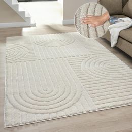 OTTO home Teppich &raquo;Jonne, Boho-Design, Scandi, Designteppich&laquo; rechteckig 20 mm H&ouml;he Hoch-Tief, 3D Optik, skandinavischer Stil, Wohnzimmer, 