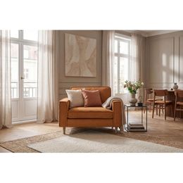 OTTO home Loveseat &raquo;Pinto Skandi 105 cm, Chenille, Struktur&laquo; mit Keder, Massivholzf&uuml;&szlig;e Eiche ger&auml;uchert 100% Polyester Chenille-Struktur, B/H/T: 108cm