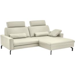 Die PlanBar Ecksofa &raquo;PN-EM20028 L-Form mit Kopfst&uuml;tzen&laquo; wahlweise mit motorischem Canape wei&szlig; B/H/T: 248cm x 114cm x 179cm, Glattleder TORRO Stoff, 