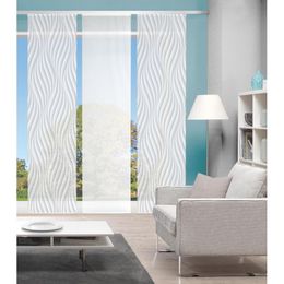 Vision S Schiebegardine &raquo;3ER SET WAVE&laquo; Paneelwagen 3 Stk. tlg. HxB: 260x60, Schiebevorhang 3er Set Digitaldruck grau Polyester 260cm, Paneelwagen, 60cm