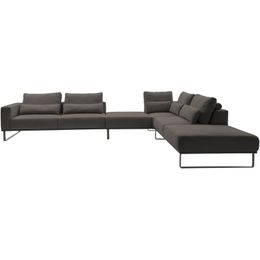 Musterring Ecksofa &raquo;JustB! PM100 bequem, modern, elegant und viel Platz, bodenfrei&laquo; mit Zwischenhocker, wahlweise mit Funktion und Kissen, Ma&szlig;e 290 x 308 grau 85