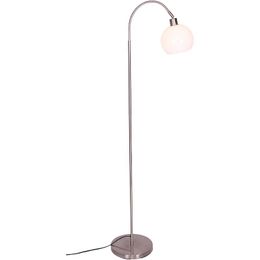 Salesfever Stehlampe &raquo;Pepe&laquo; E27 Gestell aus Metall wei&szlig; 1, &Oslash; 20cm H: 153cm