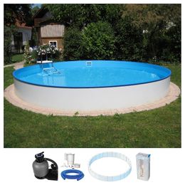 KWAD Rundpool &raquo;PALMA inkl. D&auml;mmung Protector zum Teileinbau&laquo; 5-tlg., mit Foliensack 0,6mm wei&szlig; &Oslash;/B/H/L: 600cm x Breite x H&ouml;he 120cm x L&auml;nge, 31.000 l