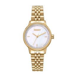 DKNY Damen DKNY Quarzuhr &raquo;Everyday&laquo; Armbanduhr, Damenuhr, Edelstahlarmband, analog gold Einheitsgr&ouml;&szlig;e
