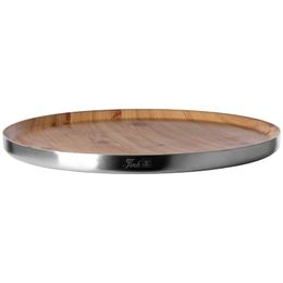 Fink Dekotablett &raquo;TIMBER&laquo; braun B/H/T: 32cm x 2cm x 32cm &Oslash; 32cm